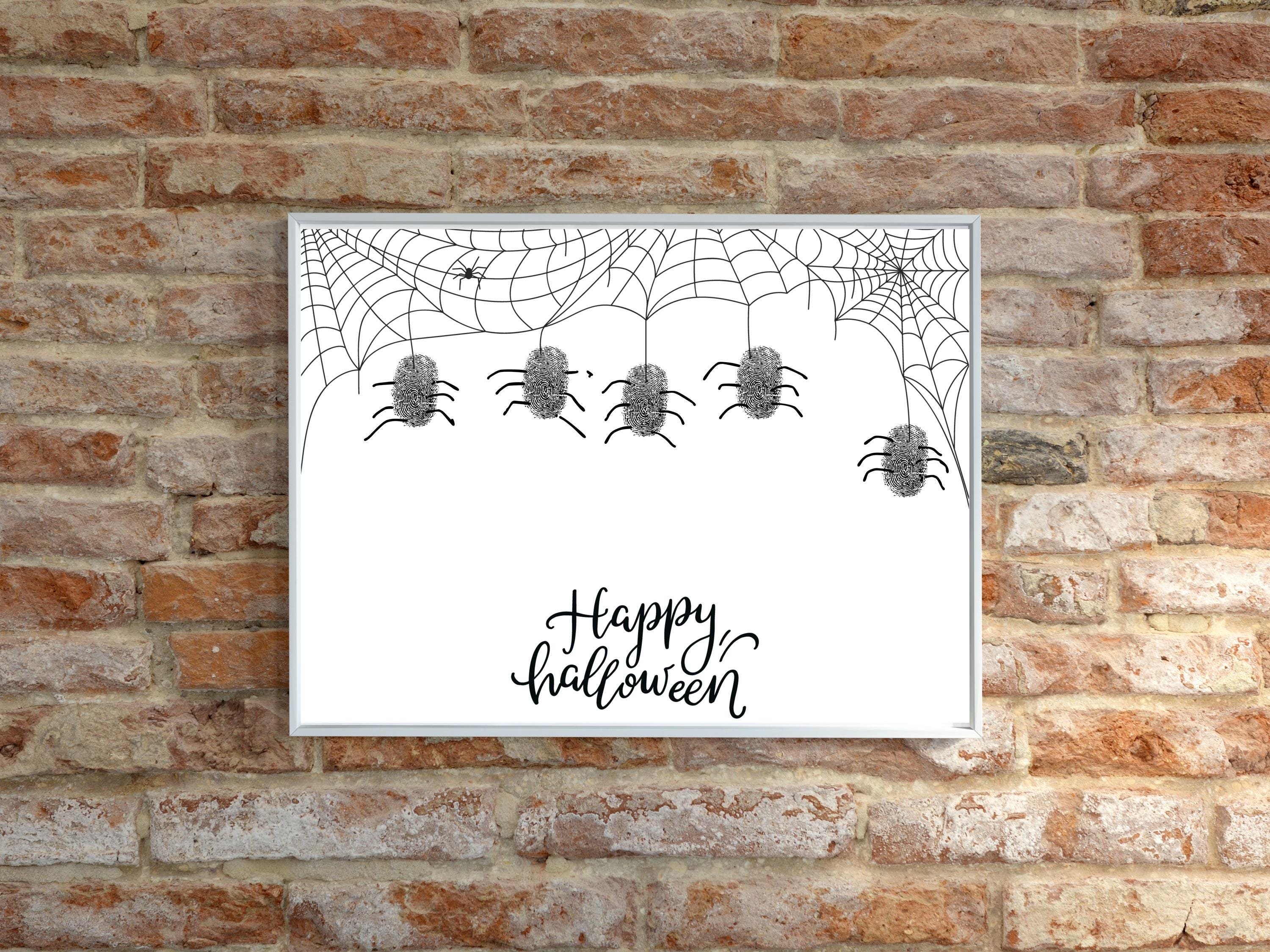 Spider Halloween Fingerprint Craft | Halloween Fingerprint Art | Pre K ...