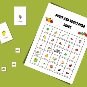 Printable Fruit and Vegetable Bingo Game | Food Bingo | Healthy Habits ...