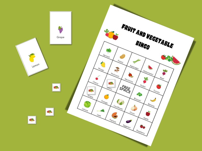 Printable Fruit and Vegetable Bingo Game | Food Bingo | Healthy Habits ...