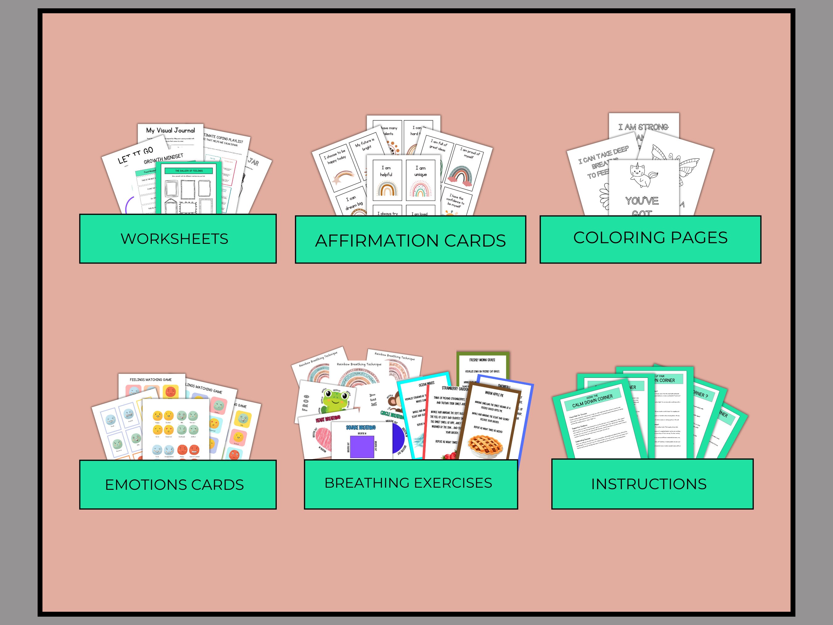 Calm Down Corner Bundle Coping Skills for Kids Self Regulation Social ...