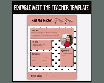 Editable Meet the Teacher Form- Canva Template - Etsy