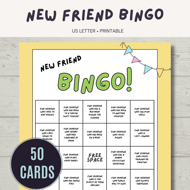 Get to Know You Bingo - Etsy