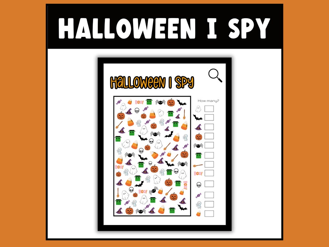 Halloween I Spy Game for Kids: Preschool Number Counting (PDF) - Etsy