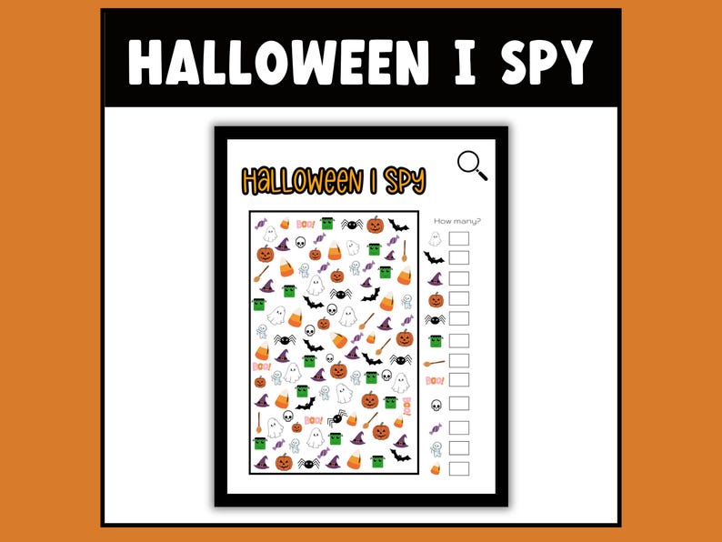 Halloween I Spy Game for Kids: Preschool Number Counting (PDF) - Etsy