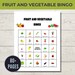 Printable Fruit and Vegetable Bingo Game | Food Bingo | Healthy Habits ...