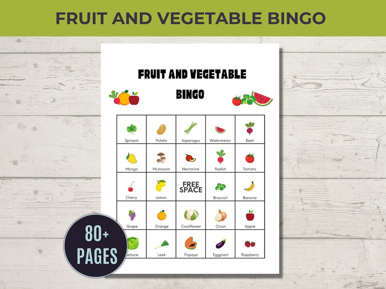 Printable Fruit and Vegetable Bingo Game | Food Bingo | Healthy Habits ...