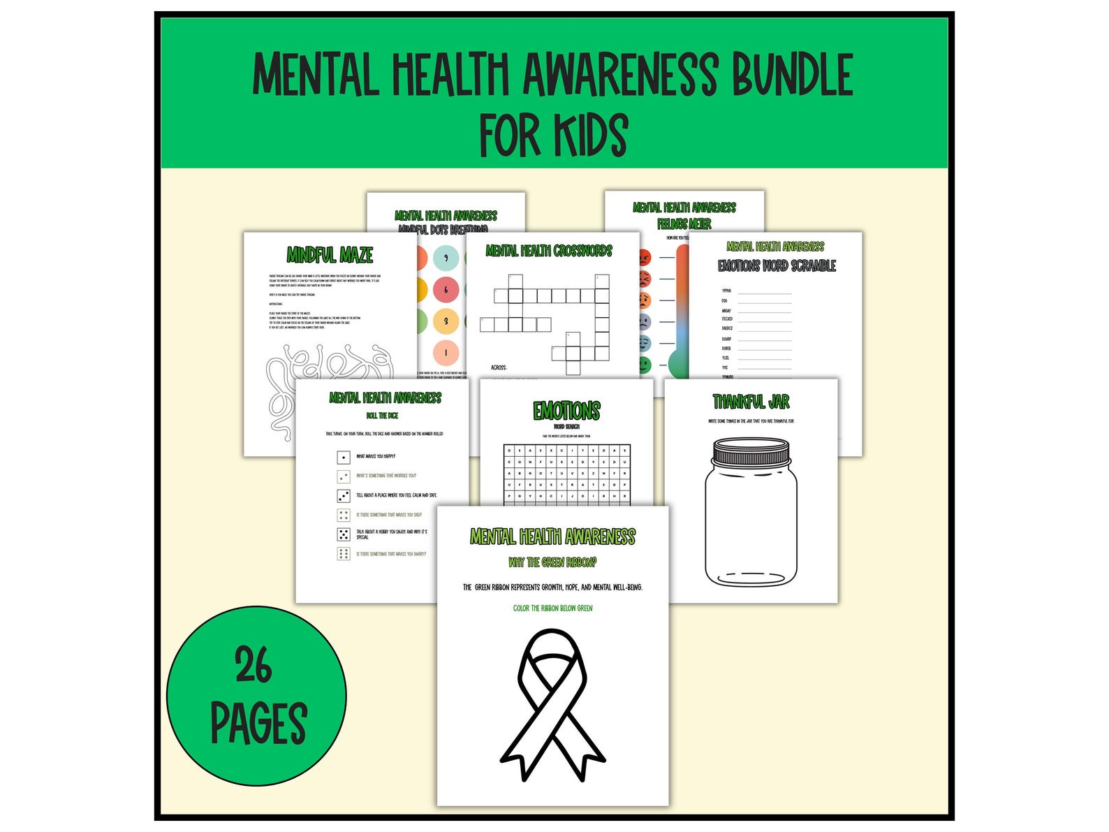 Printable Mental Health Awareness Month Activities Kit for Kids ...