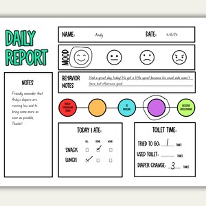 IEP Daily Report: Special Education Parent Communication Form (PDF) - Etsy