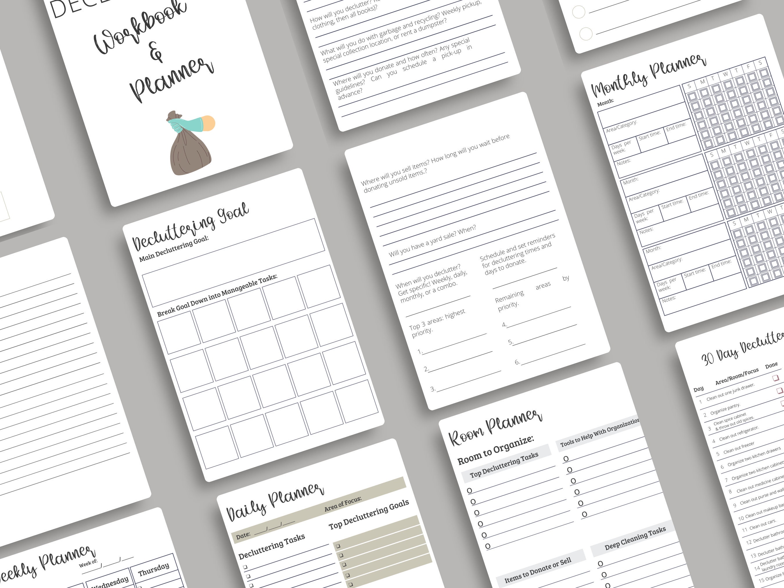 Printable Decluttering and Cleaning Workbook and Planner Declutter ...