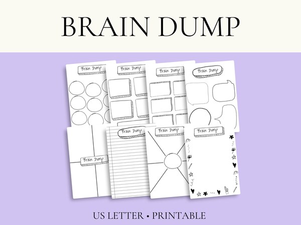 Brain Dump,thought Organizer, ADHD Brain Dump, Thought Tracker ...