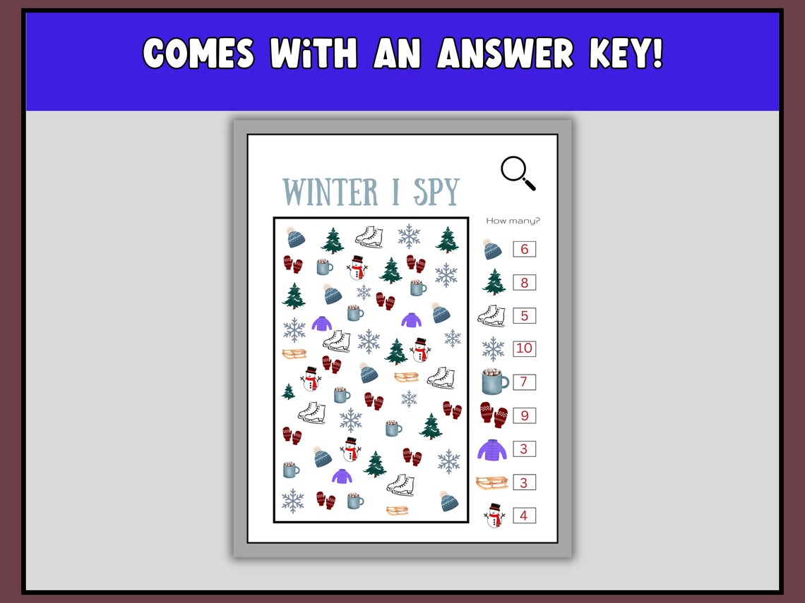 Winter I Spy Game | Winter Seek and Find | Winter Classroom Game ...