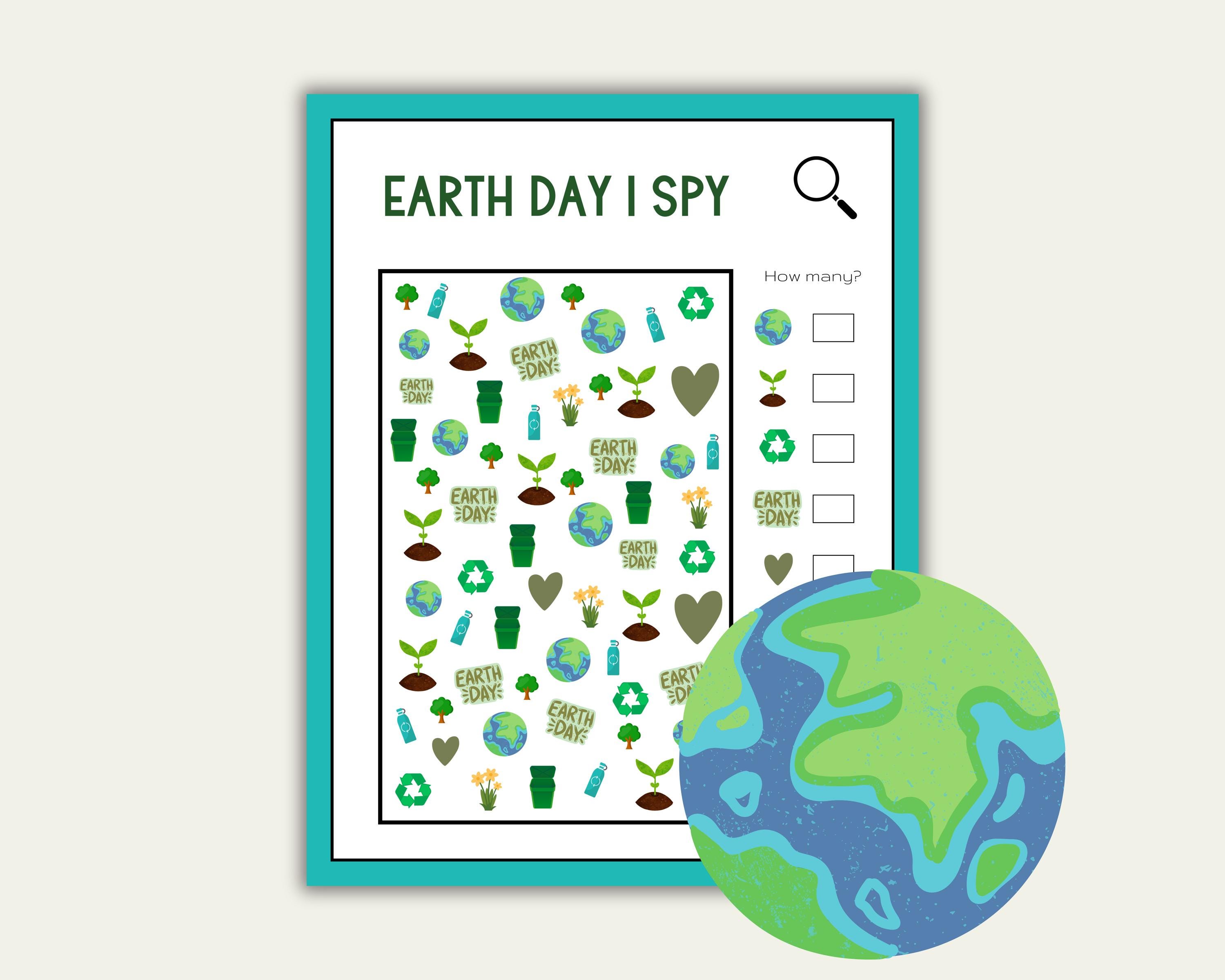 Printable Earth Day I Spy Worksheet | Pre K Counting Game | Reduce ...