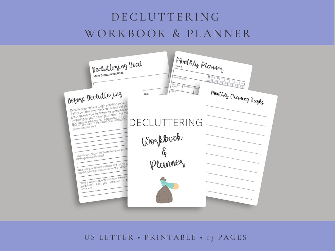 Printable Decluttering and Cleaning Workbook and Planner| Declutter ...