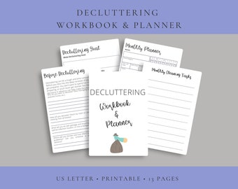 Colorful Printable Cleaning Planner & Declutter Challenge - Etsy
