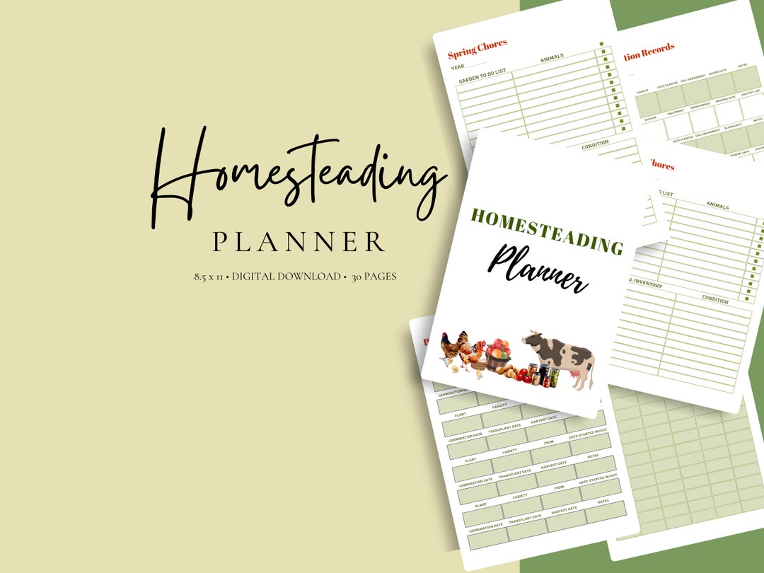 Printable Homesteading Planner: Garden & Farm Management (digital ...