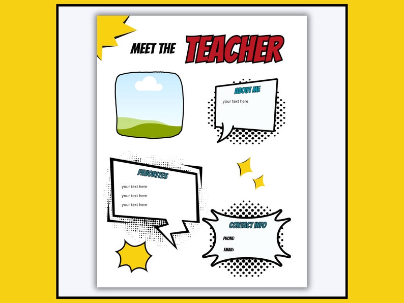 Editable Meet the Teacher Template | Comic Book Theme | Back to School ...