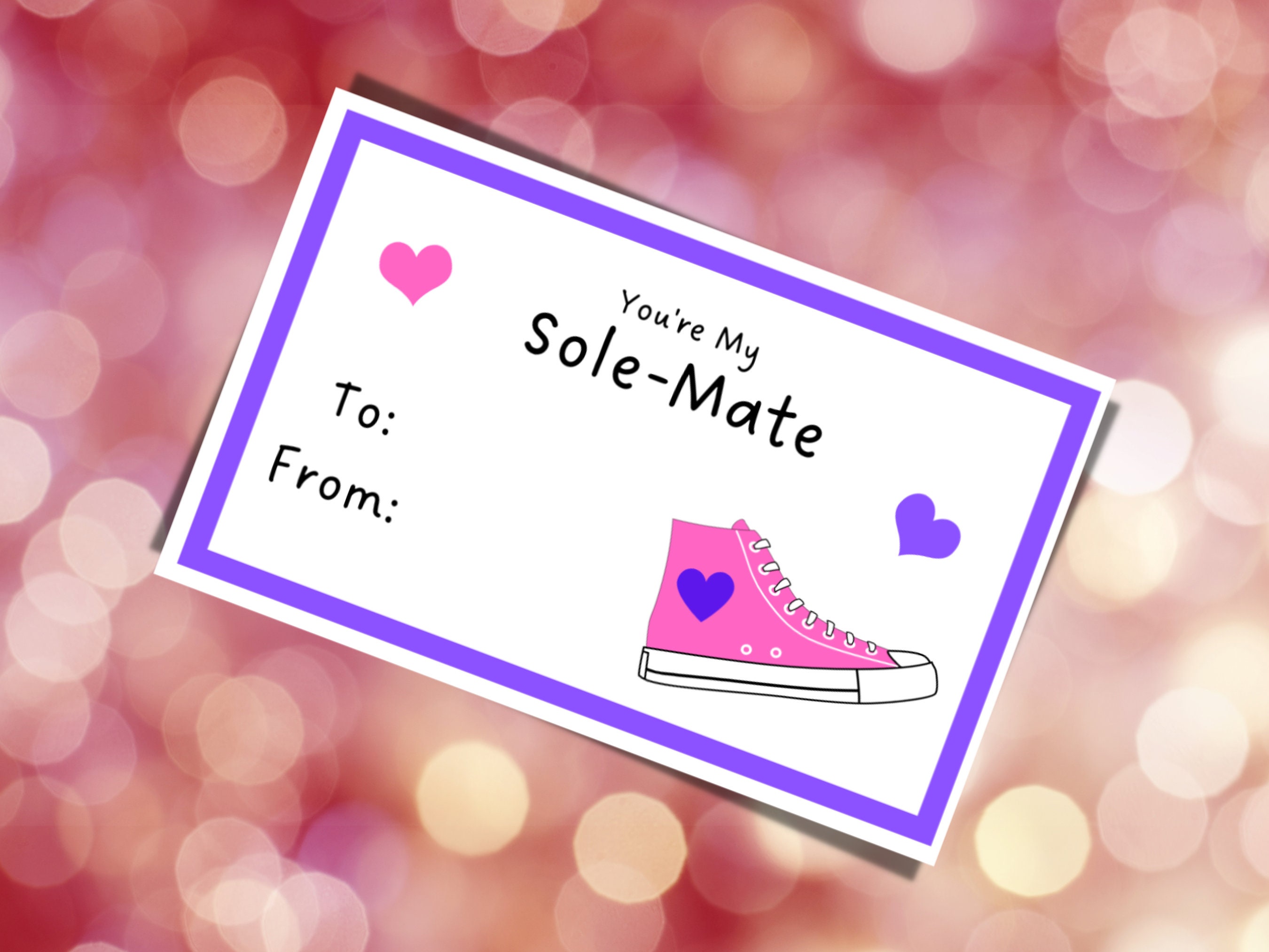 Printable High Top Sneaker Valentine's Cards | Class Valentines | All ...