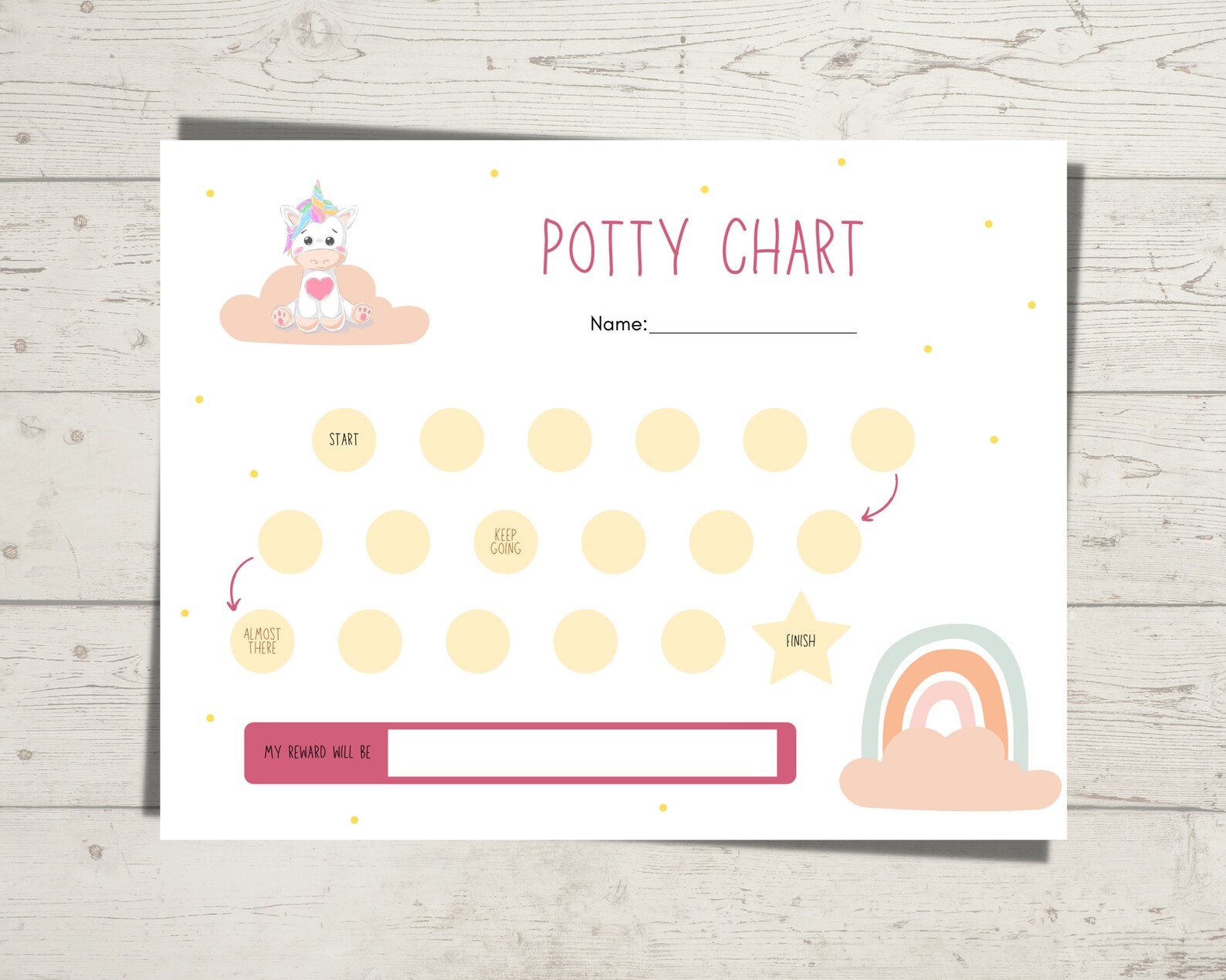 Printable Unicorn Potty Chart Bundle | Potty Training | Toilet Training ...