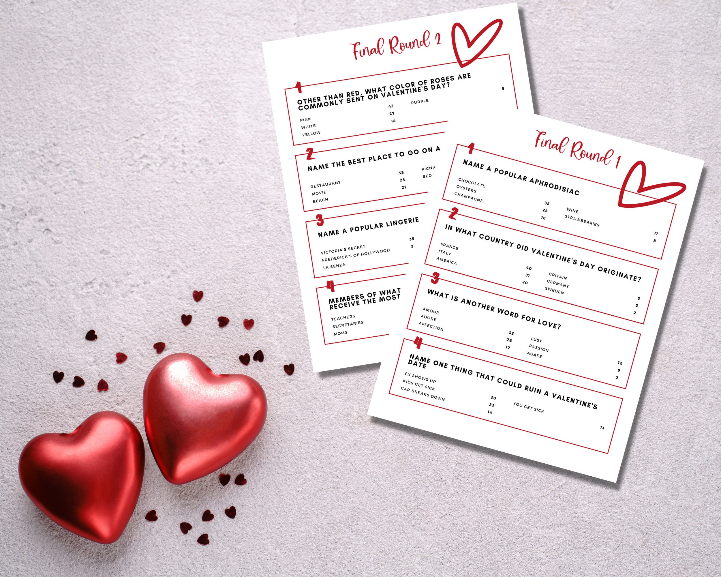 Printable Valentine's Day Friendly Feud Game | Valentine's Family Games ...