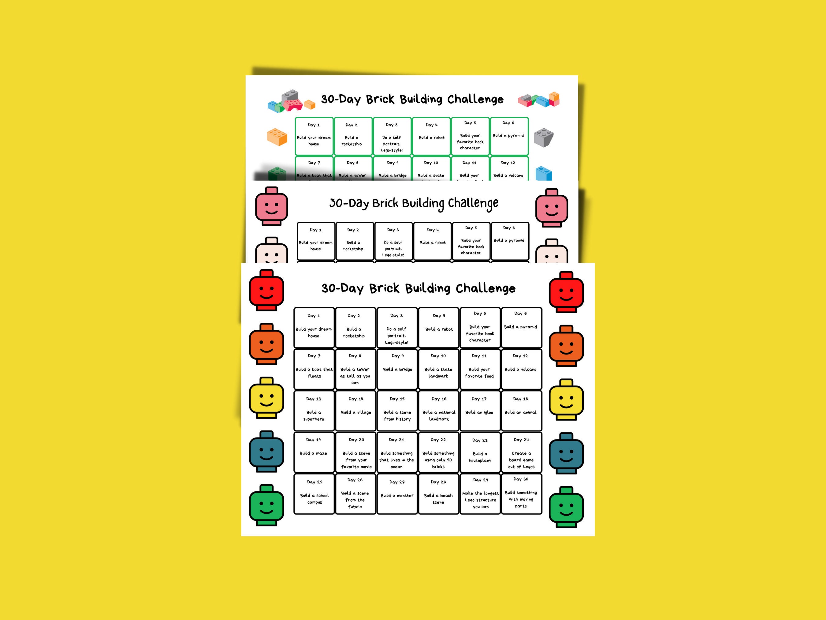 Printable Brick Building Challenge: Kid's STEM Activity (instant ...