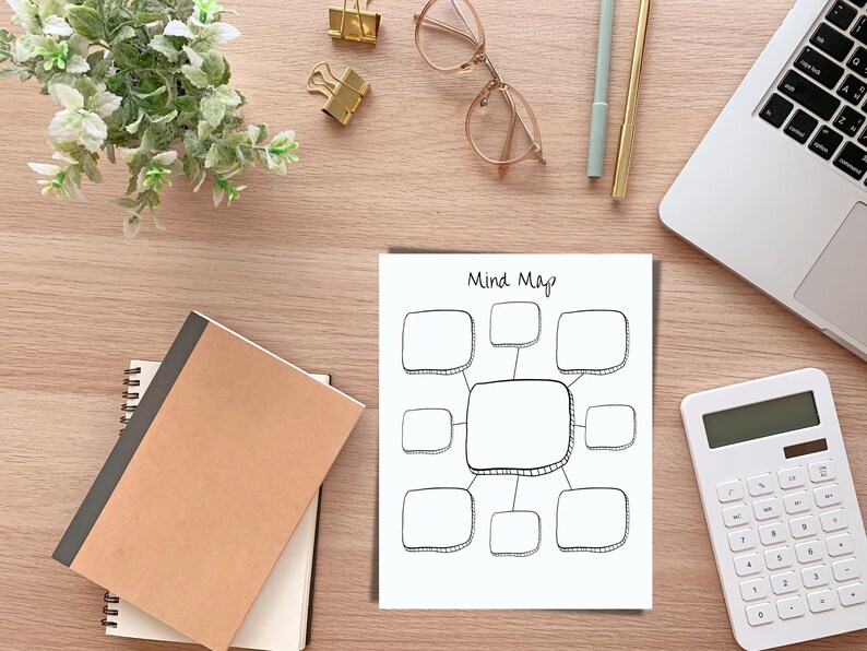Printable Mind Map Planners Mind Map Templates Thought Organization ...