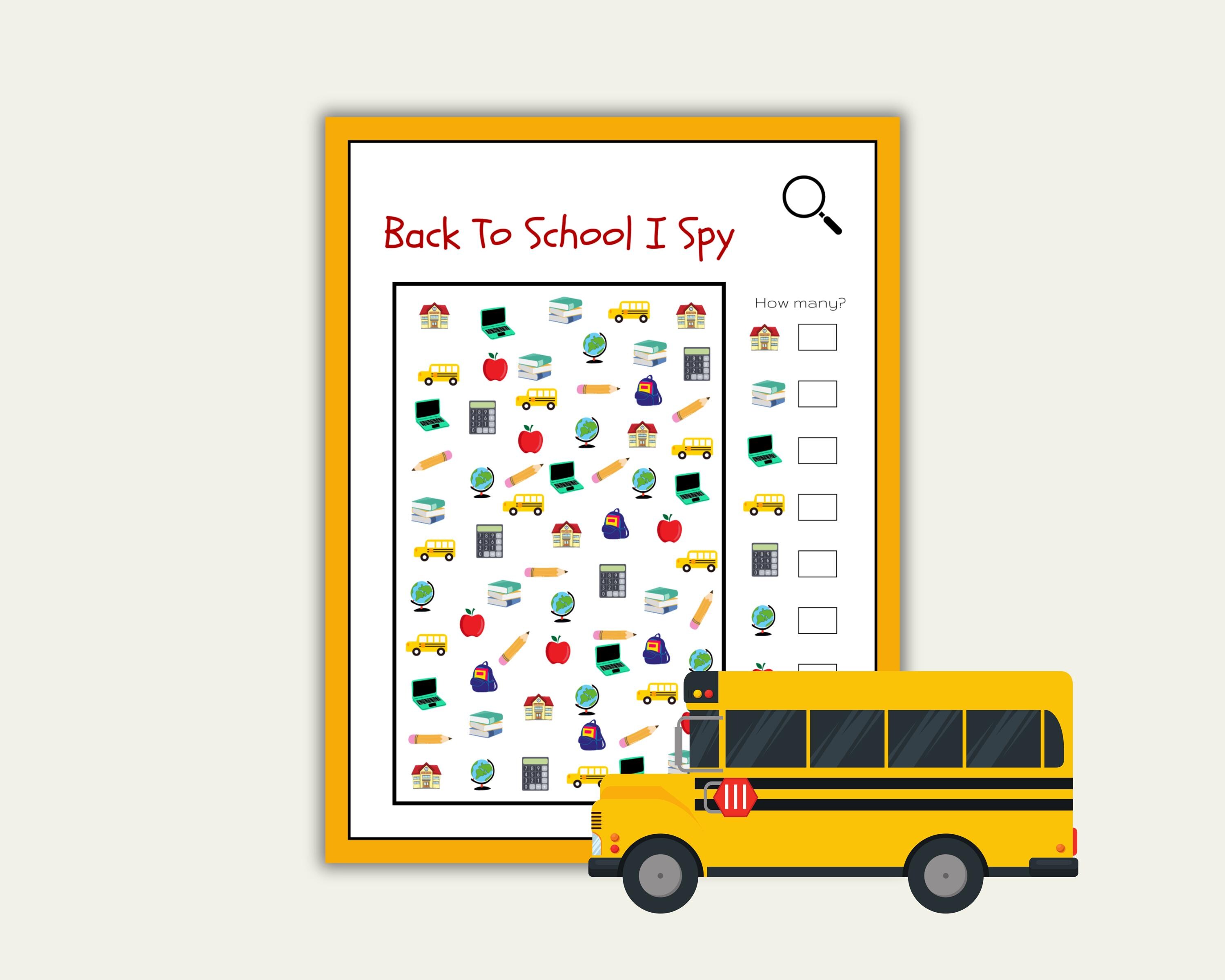 Back to School I Spy | First Day of School Preschool Kindergarten ...