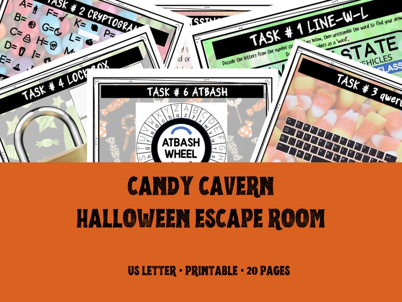 Printable Kids Escape Room - Halloween Candy Cavern | Halloween Party ...