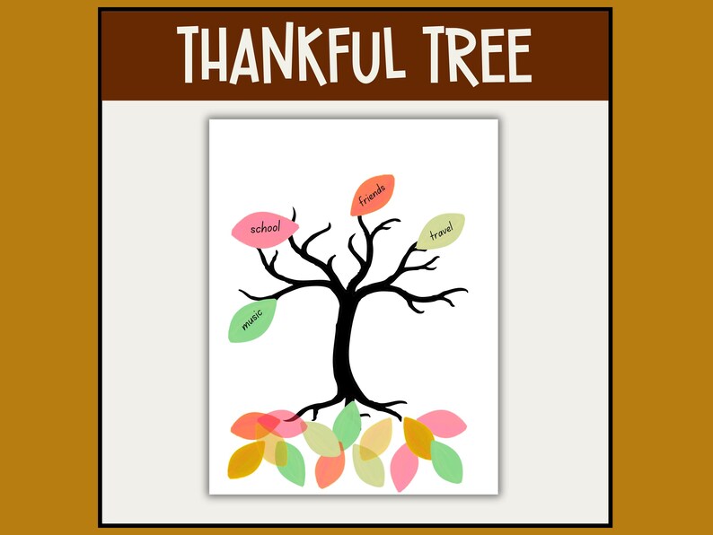 Thankful Tree Thanksgiving Craft: Family Gratitude Activity (printable ...