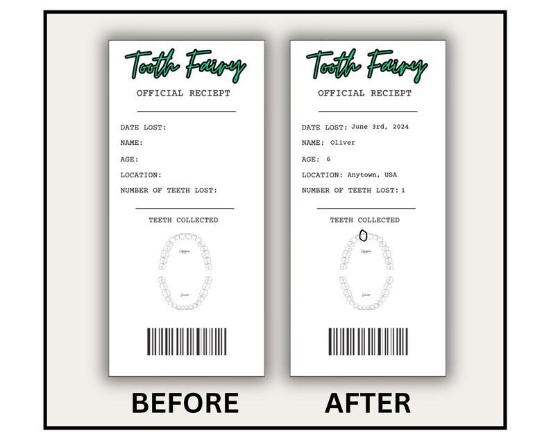 Editable Tooth Fairy Bundle Tooth Fairy Certificate Tooth Fairy Receipt ...