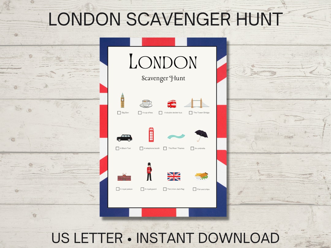 Printable London Scavenger Hunt: Kids Travel Activity (PDF) - Etsy