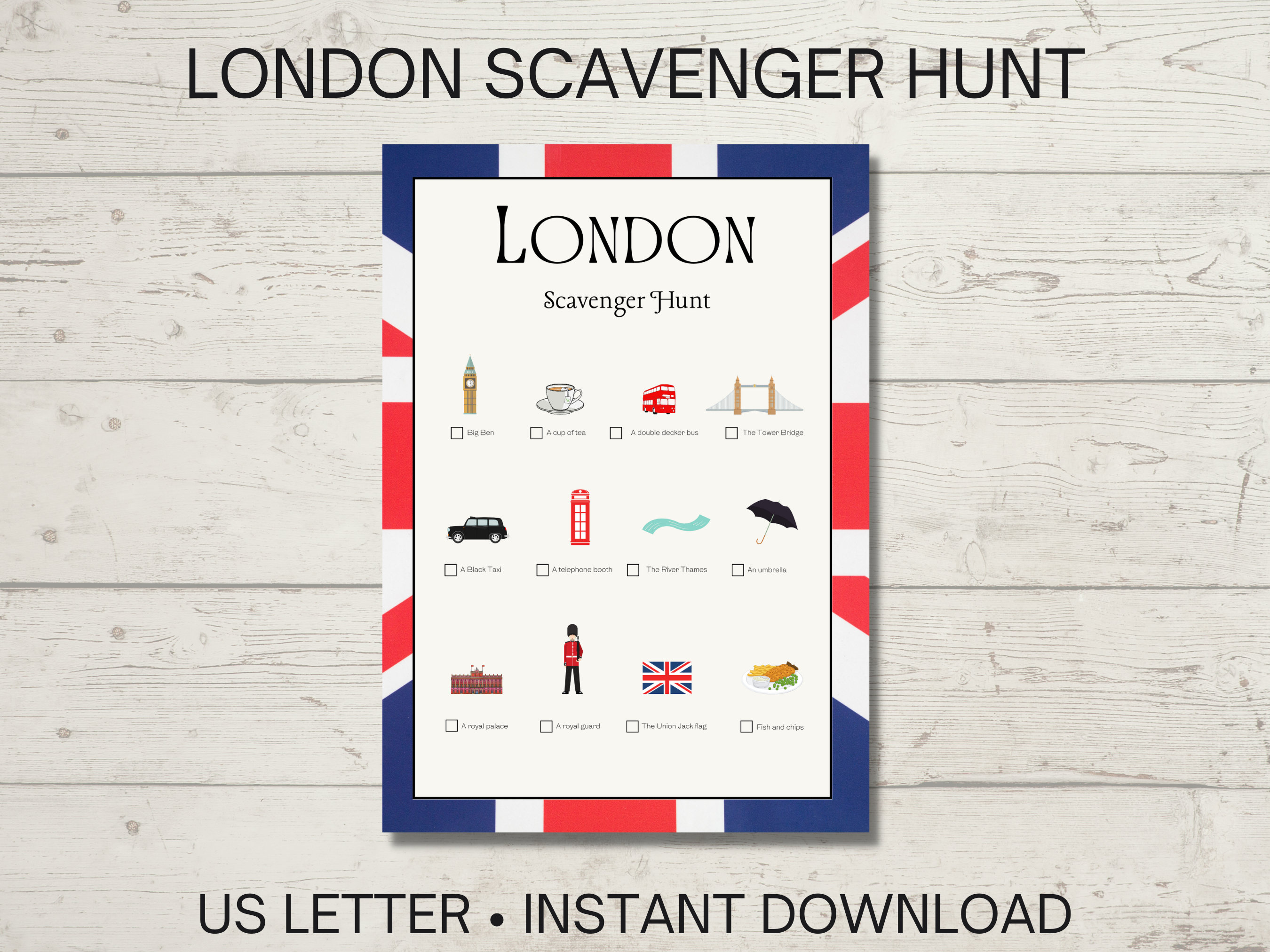 Printable London Scavenger Hunt: Kids Travel Activity (PDF) - Etsy