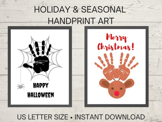 Printable Holiday Handprint Craft Bundle Seasonal Handprint - Etsy