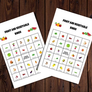 Printable Fruit and Vegetable Bingo Game | Food Bingo | Healthy Habits ...