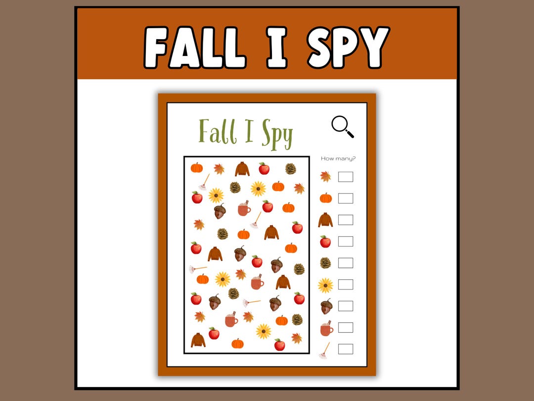 Fall I Spy Game | Autumn I Spy | Fall Seek and Find | Autumn Classroom ...