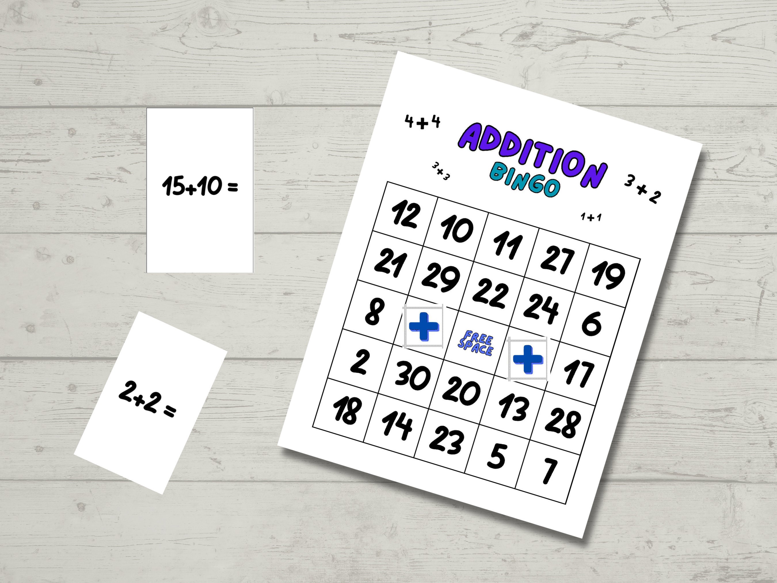 Printable Addition Bingo Game for Kids K-3 | Homeschool Resource | Math ...