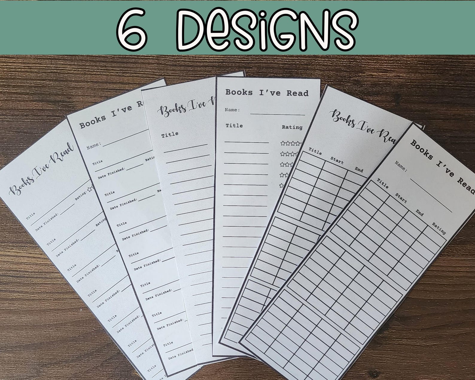 Printable Reading Log Bookmarks: Book Tracker (digital Download) - Etsy