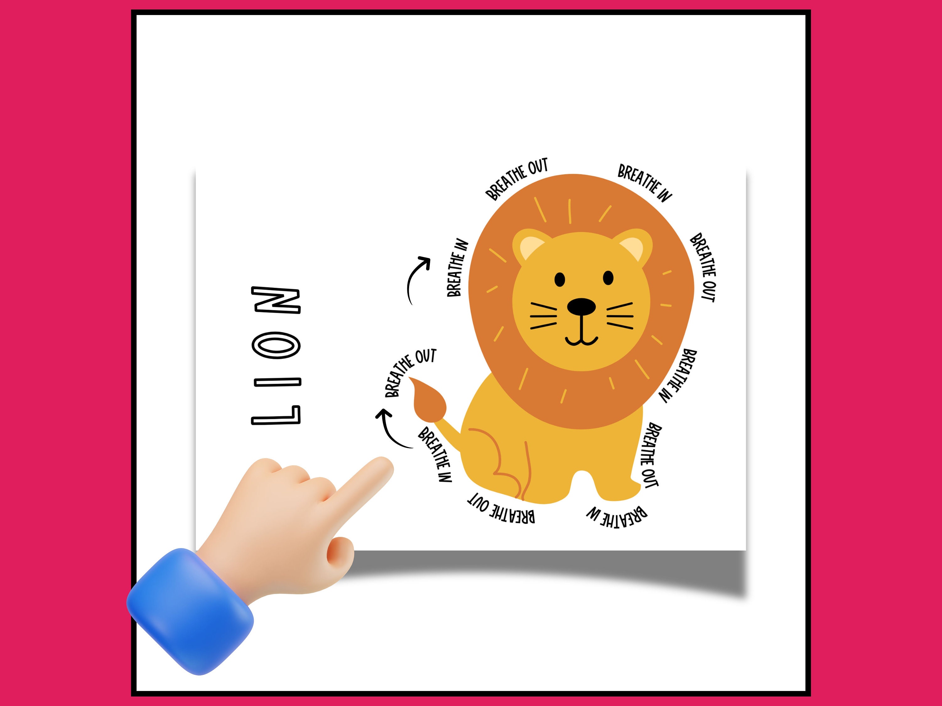 16 Finger Tracing Calm Down Cards | Baby Animal Breathing Cards ...