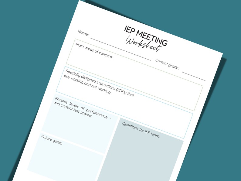 Printable IEP Planner: Special Education Organizer (PDF Download) - Etsy