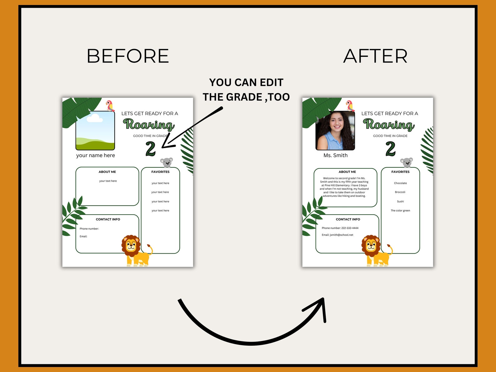 Editable Meet the Teacher Template | Back to School | Jungle Theme ...