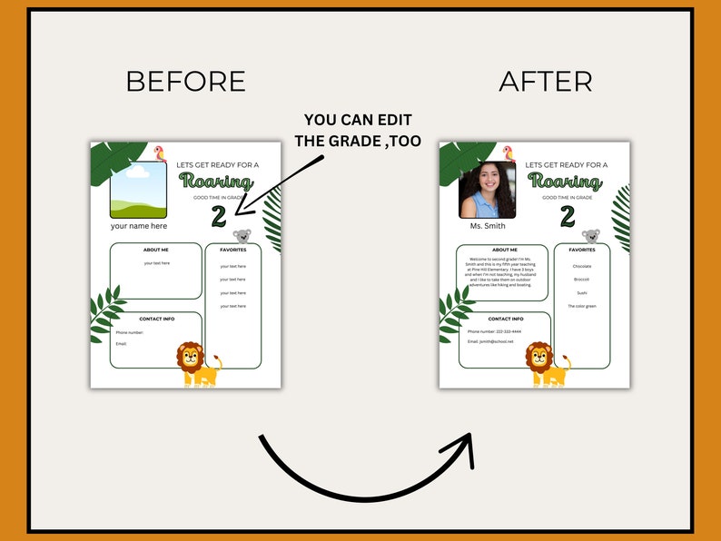 Editable Meet the Teacher Template | Back to School | Jungle Theme ...