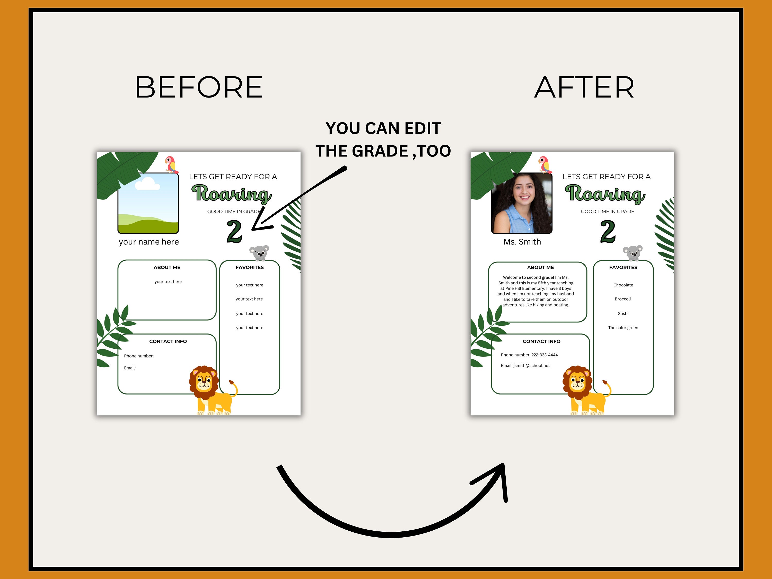 Editable Meet the Teacher Template | Back to School | Jungle Theme ...