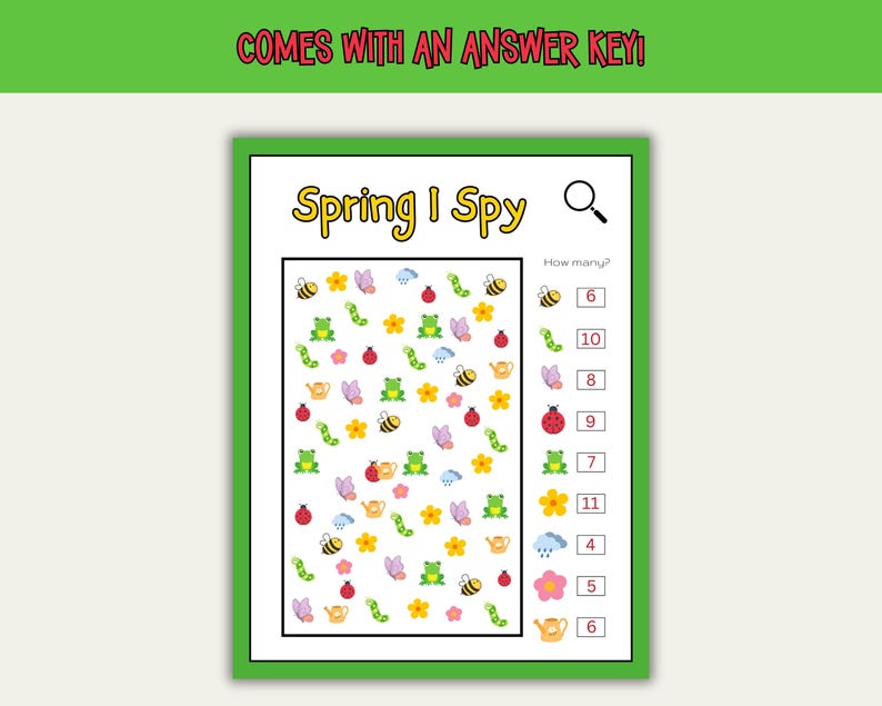 Spring I Spy | I Spy Activity | Seek and Find Spring Activity ...