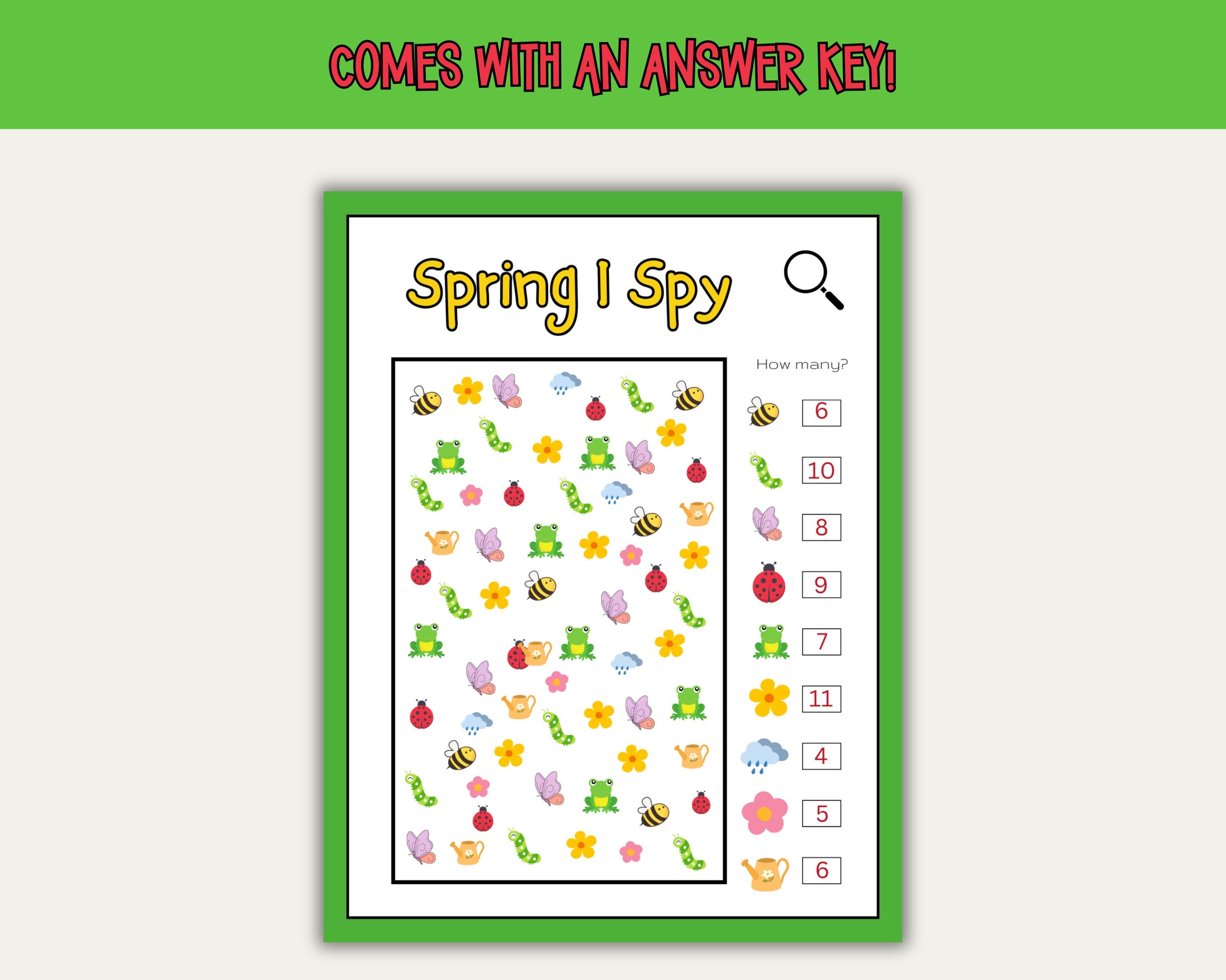 Spring I Spy | I Spy Activity | Seek and Find Spring Activity ...