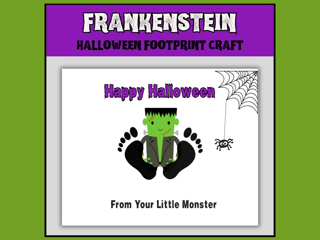 Frankenstein Halloween Footprint Art: Keepsake Craft (digital Download ...