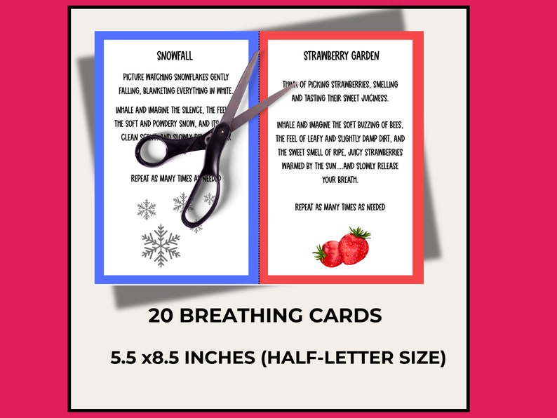 Set of 20 Mindfulness Breathing Cards for Kids | Mindful Cards ...