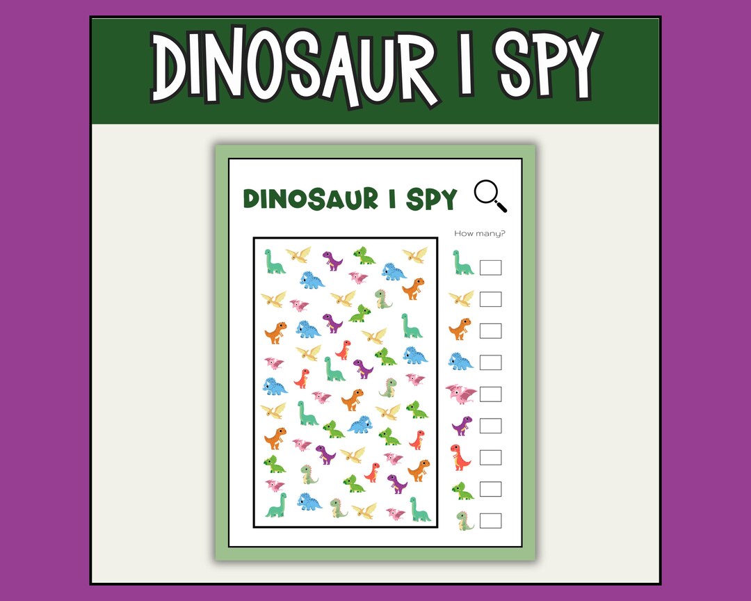 Dinosaur I Spy | Preschool Kindergarten Counting Game | Dinosaur Party ...