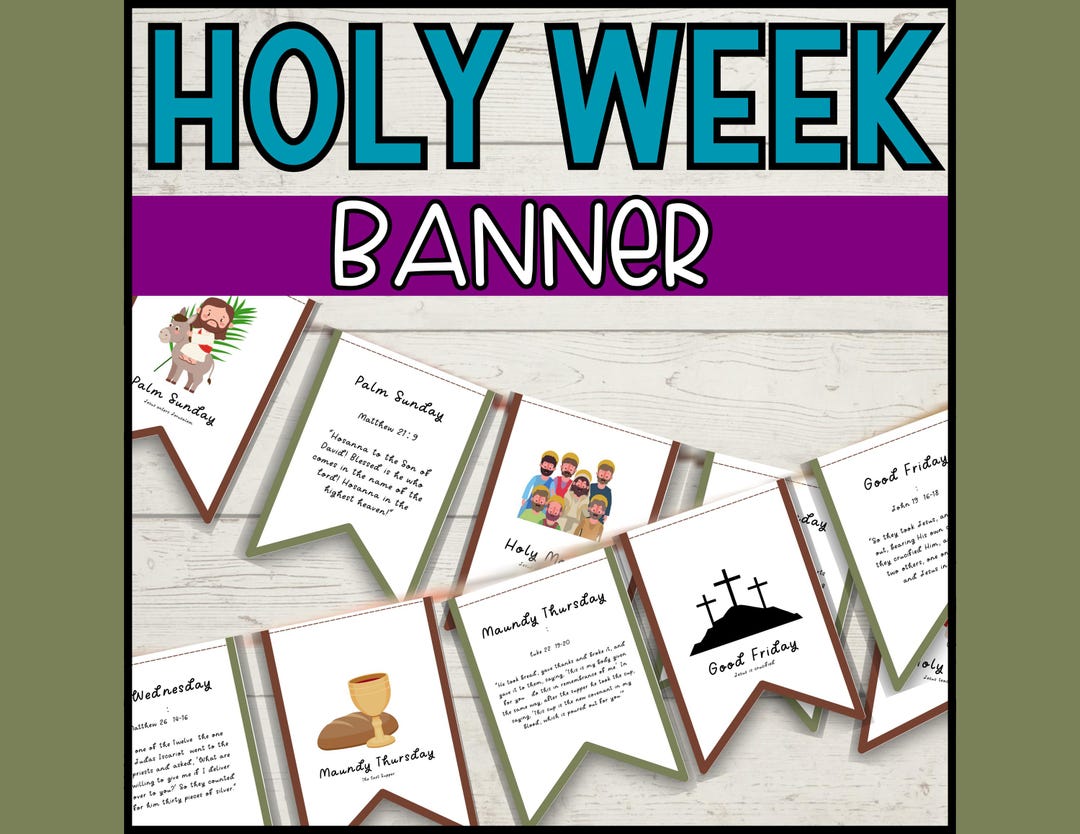Printable Holy Week Banner: Easter Advent Decor (digital Download) - Etsy