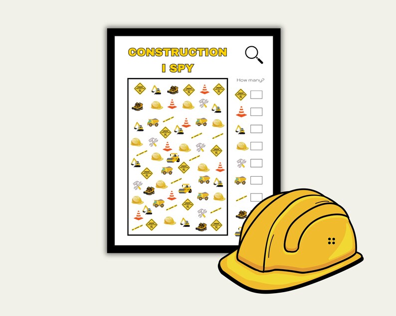 Construction I Spy Game: Printable Math Activity (digital Download) - Etsy