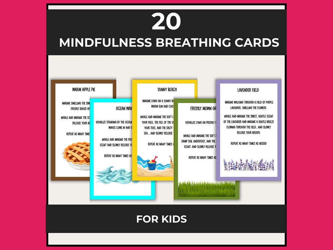 Set of 20 Mindfulness Breathing Cards for Kids | Mindful Cards ...