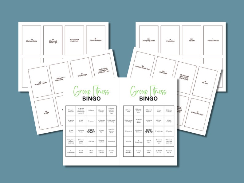 Printable Group Fitness Bingo Game: Wellness Challenge (PDF) - Etsy